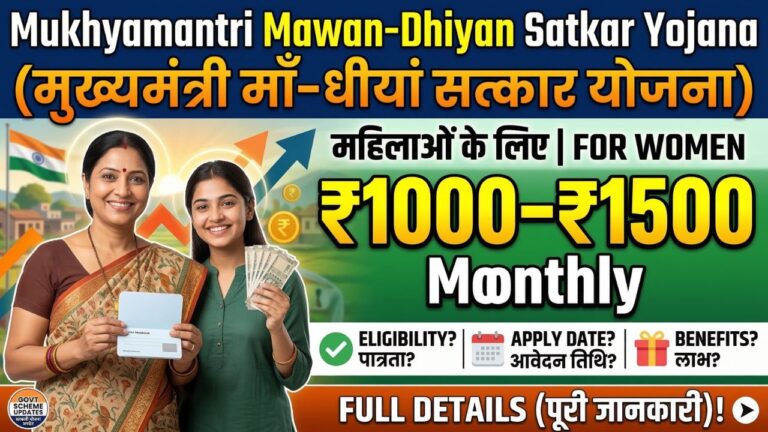 Mukhyamantri Mawan-Dhiyan Satkar Yojana 2026: ₹1000–₹1500 Monthly for ...
