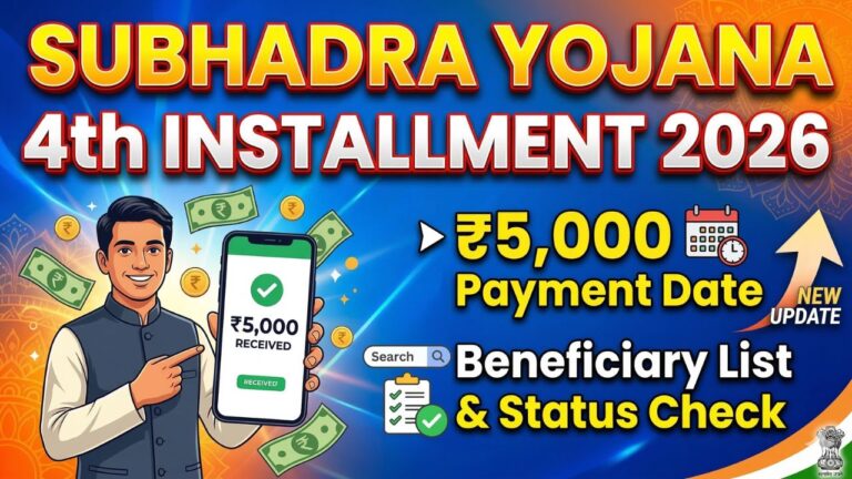 Subhadra Yojana 4th Installment 2026: ₹5,000 Payment Date, Beneficiary ...